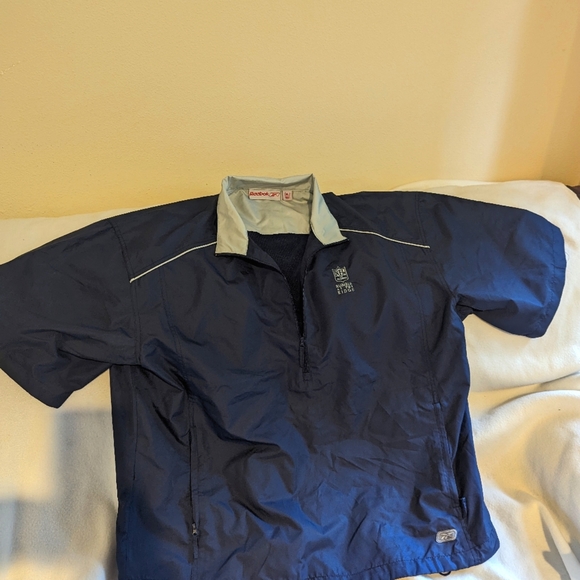 Reebok | Jackets & Coats | Reebox Navy And Tan Golf Short Sleeve Rain ...